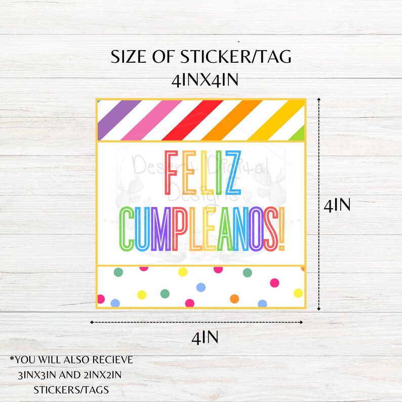 Feliz Cumpleanos Stickers Printable Spanish Happy Birthday Favor Tags ...