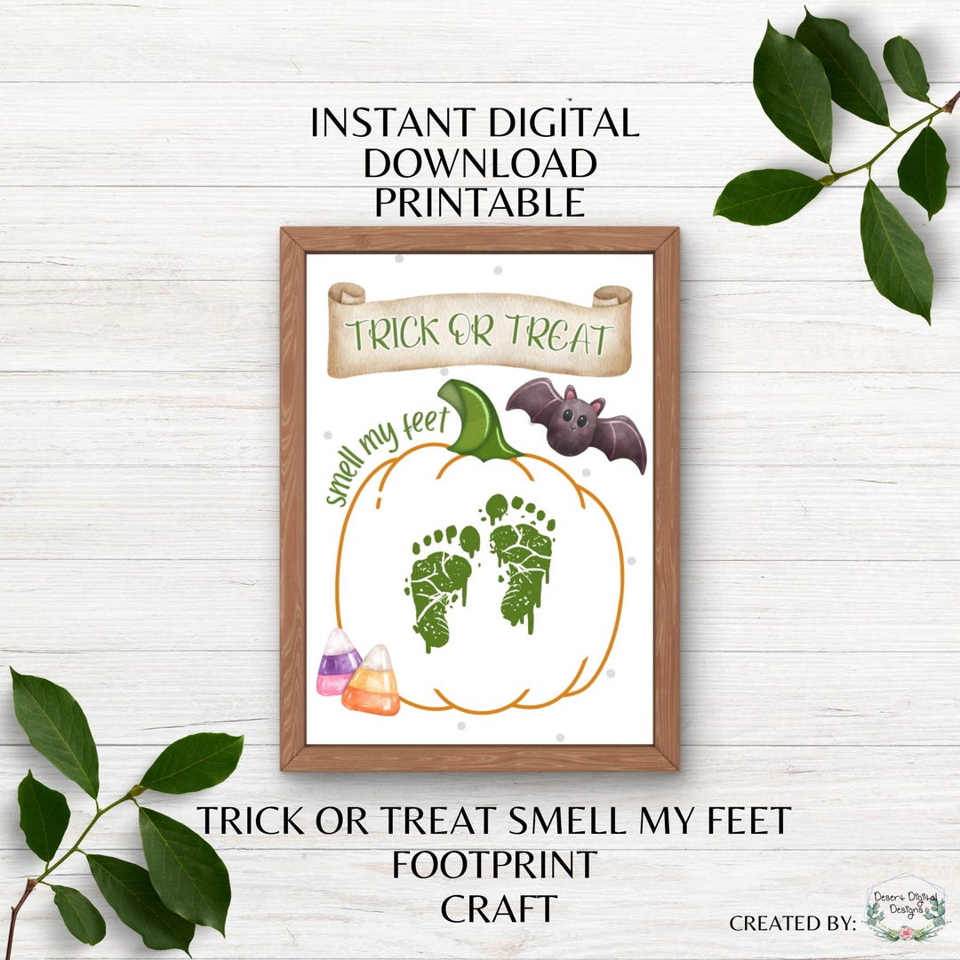 Trick or Treat Smell My Feet Printable Footprint Craft Halloween ...