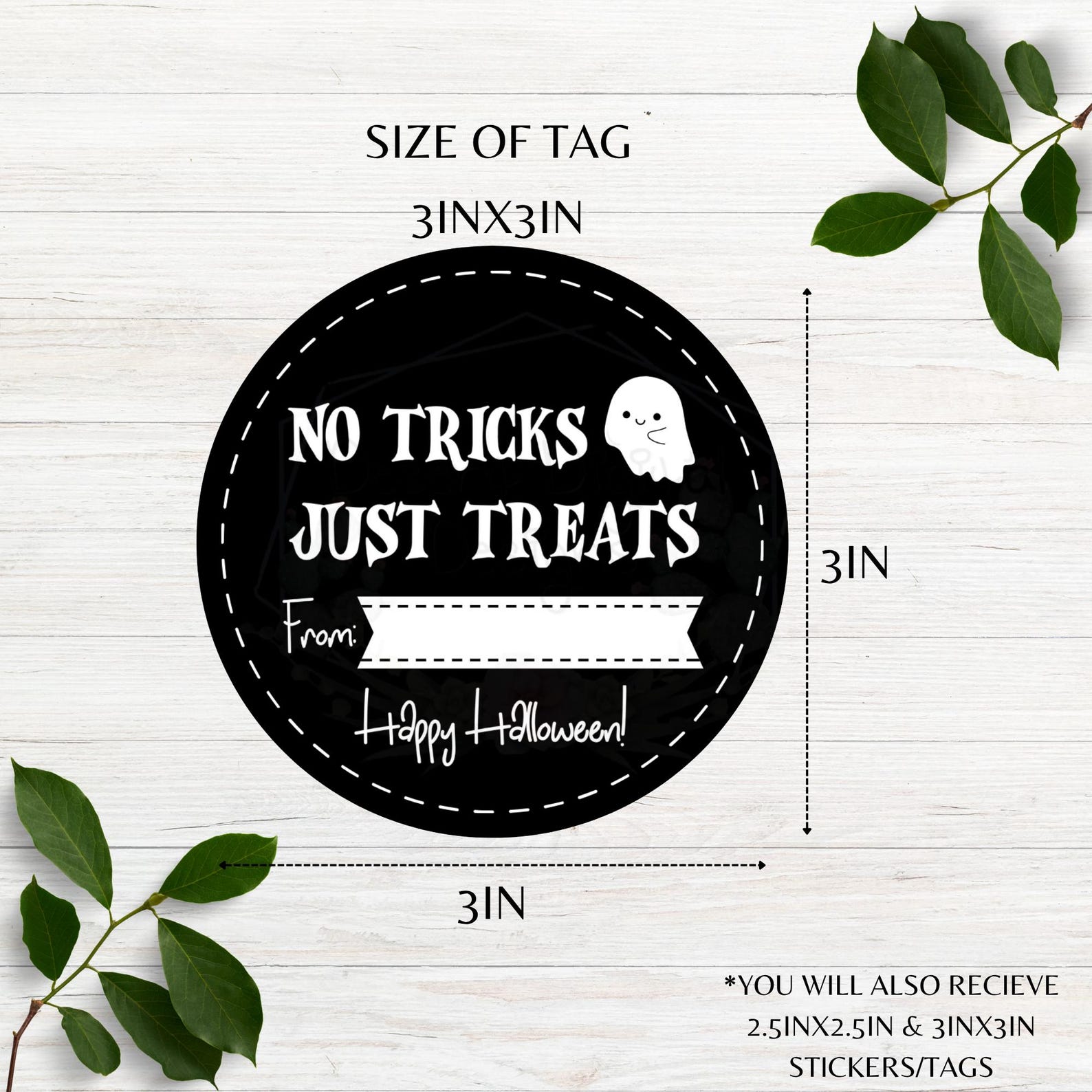 No Tricks Just Treats Printable Halloween Sticker Happy Halloween ...