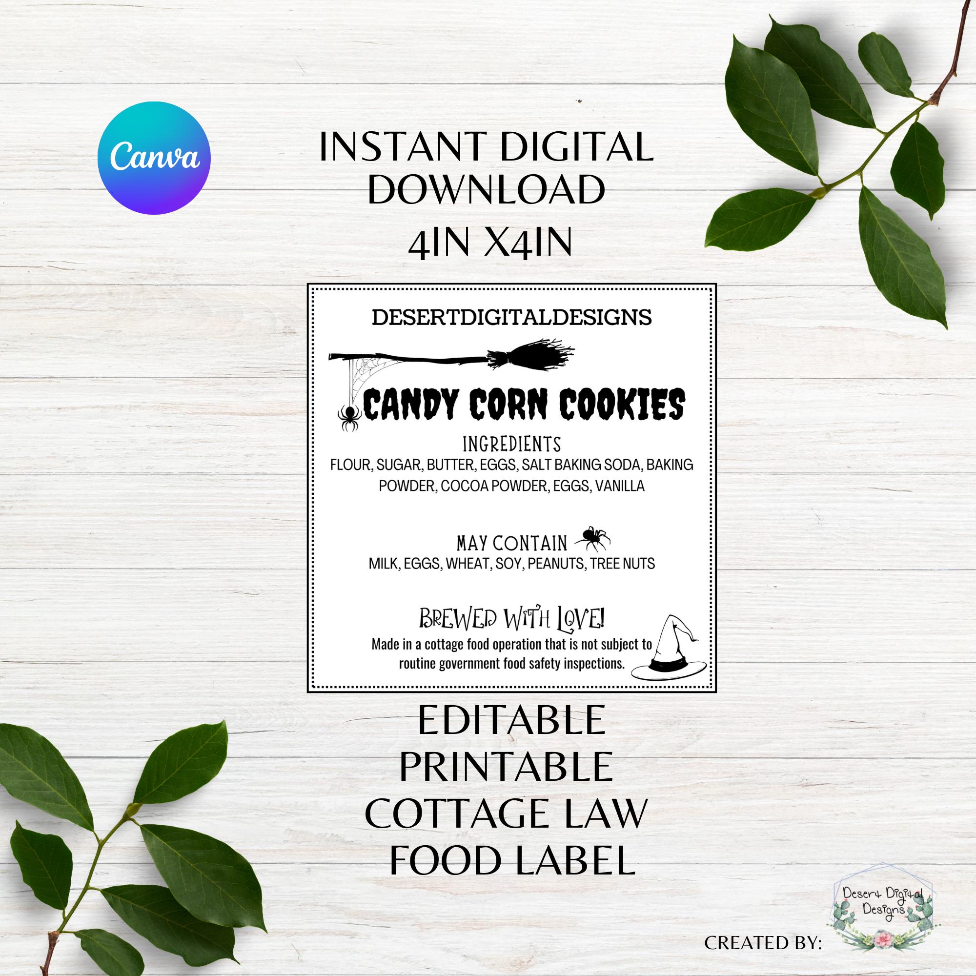 Cottage Law Editable Food Label Printable Halloween Theme Cottage Law ...