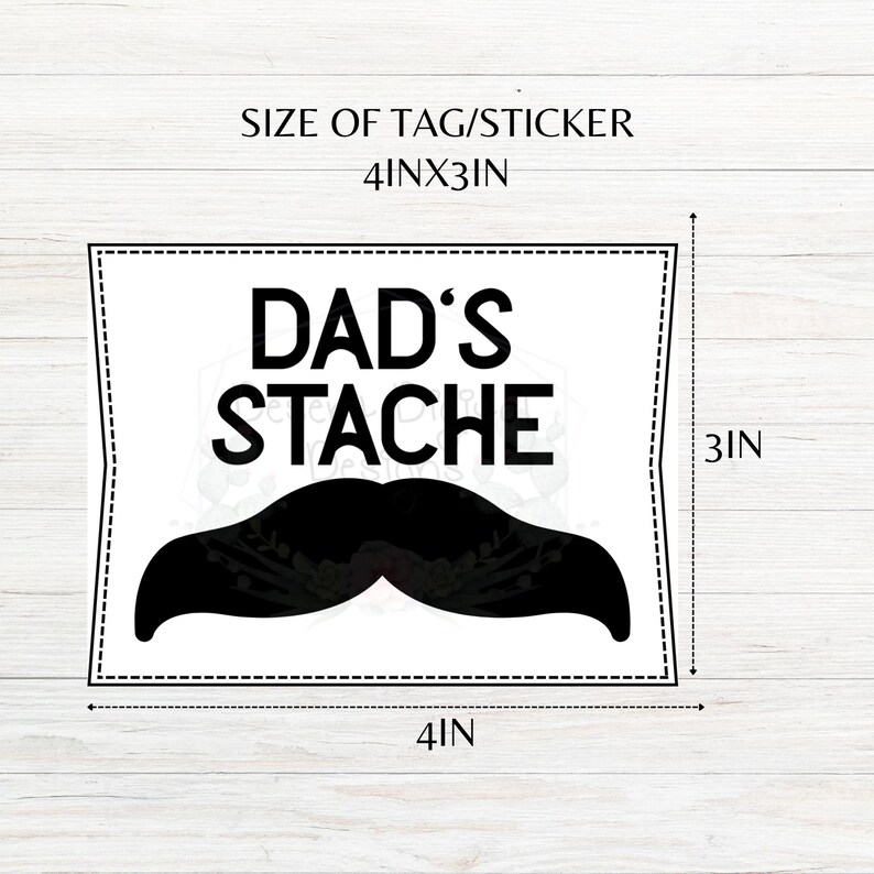 Dad's Stache Printable Labels Father's Day Birthday Gift Mustache ...