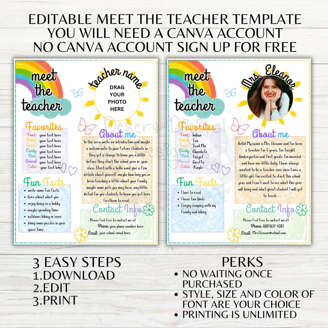 Meet the Teacher Editable Template Back to School Meet the Teacher ...