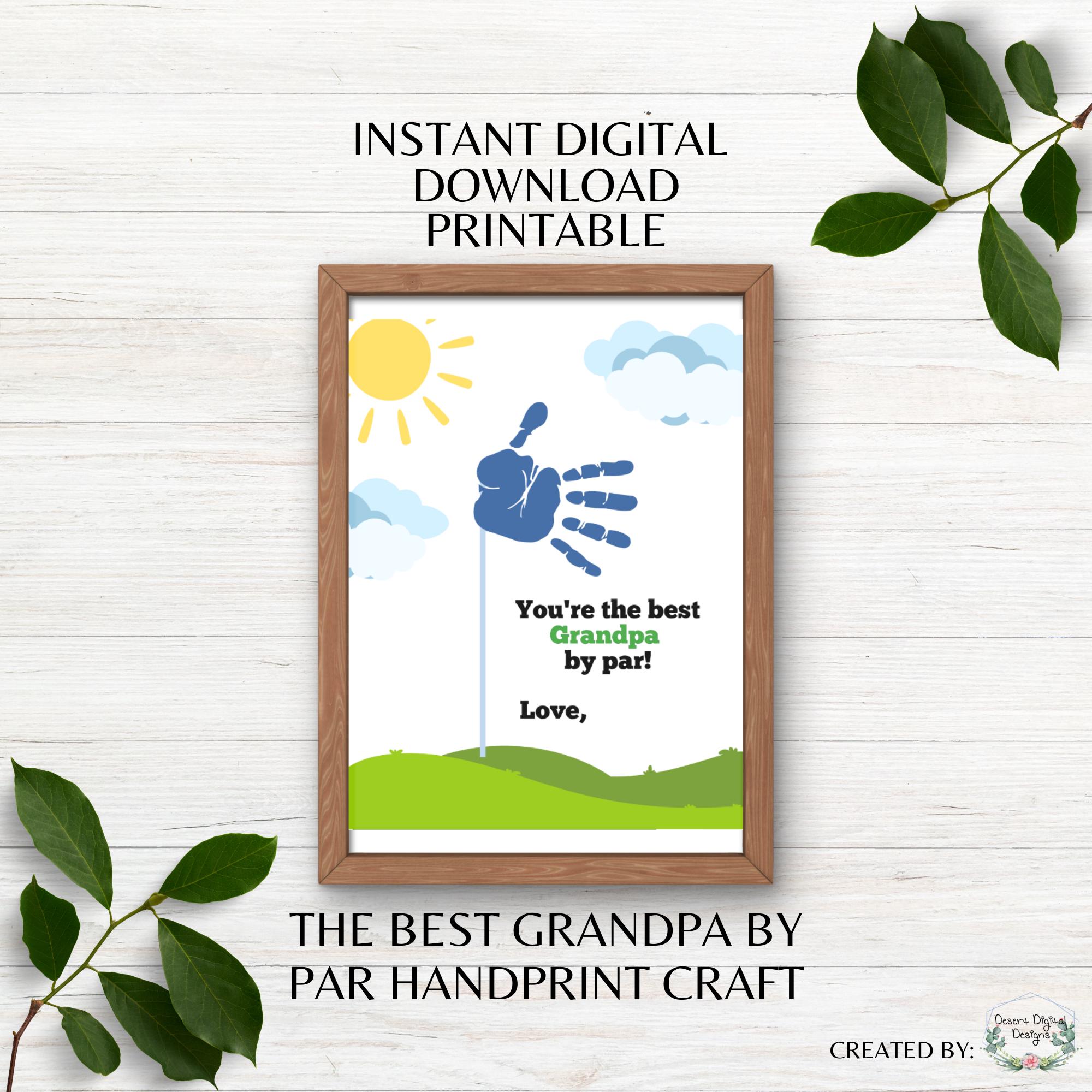 Best Grandpa by Par Handprint Craft Printable Golf Themed Keepsake for ...