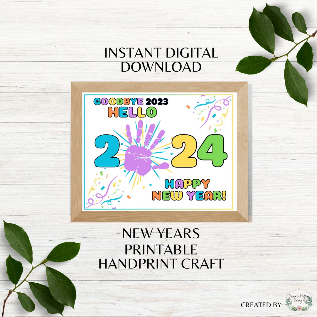 Happy New Year Printable Handprint Craft New Years Fireworks Handprint ...