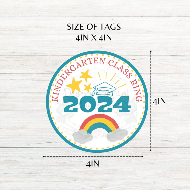 Kindergarten 2024 Class Rings Printable Stickers Kinder Graduation Ring ...