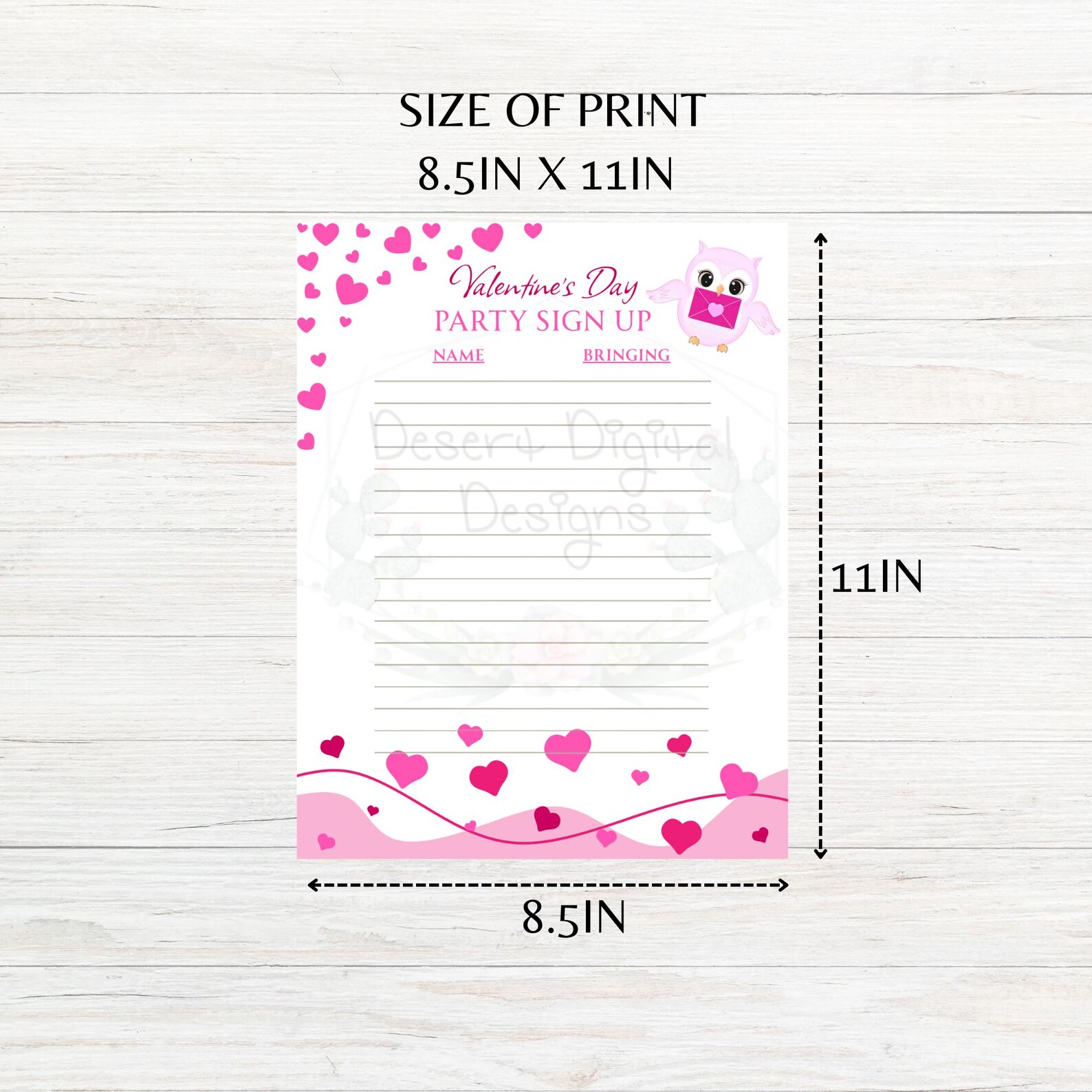 Valentine's Day Party Sign up Sheet Printable Valentine Potluck Sign up ...
