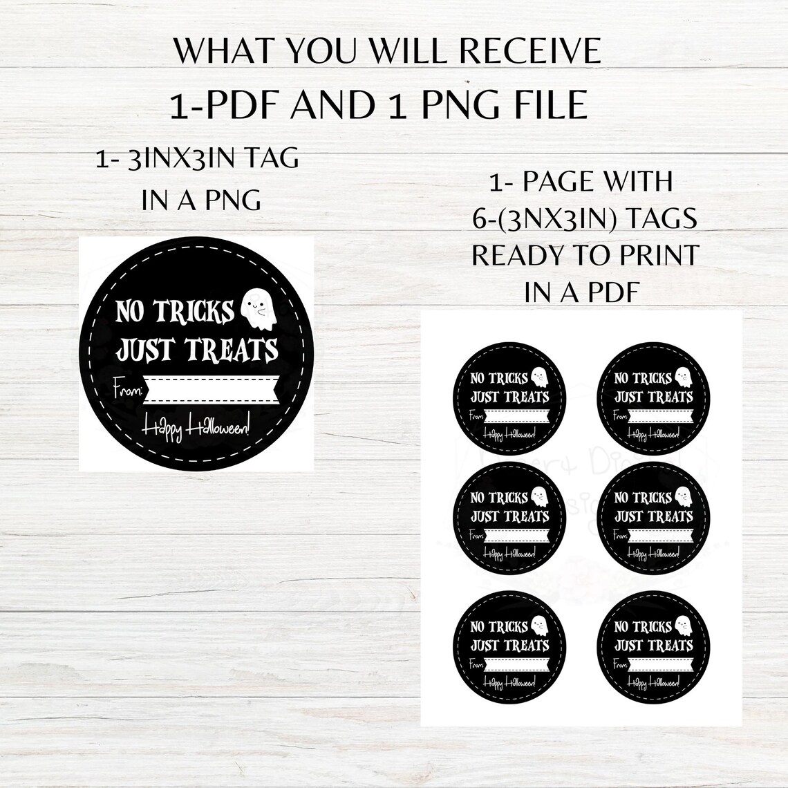 No Tricks Just Treats Printable Halloween Sticker Happy Halloween ...