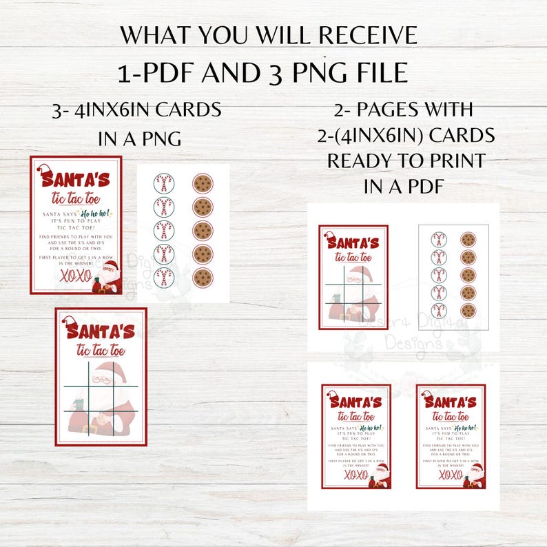 Christmas Tic-tac-toe Printable Game Holiday Tic-tac-toe Game Christmas ...