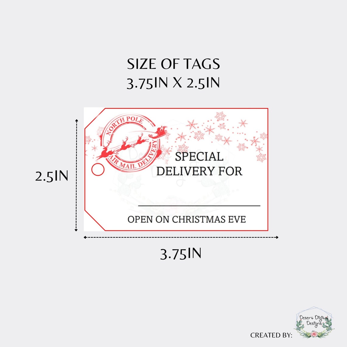 Special Delivery for Printable Christmas Eve Tag Printable Christmas ...