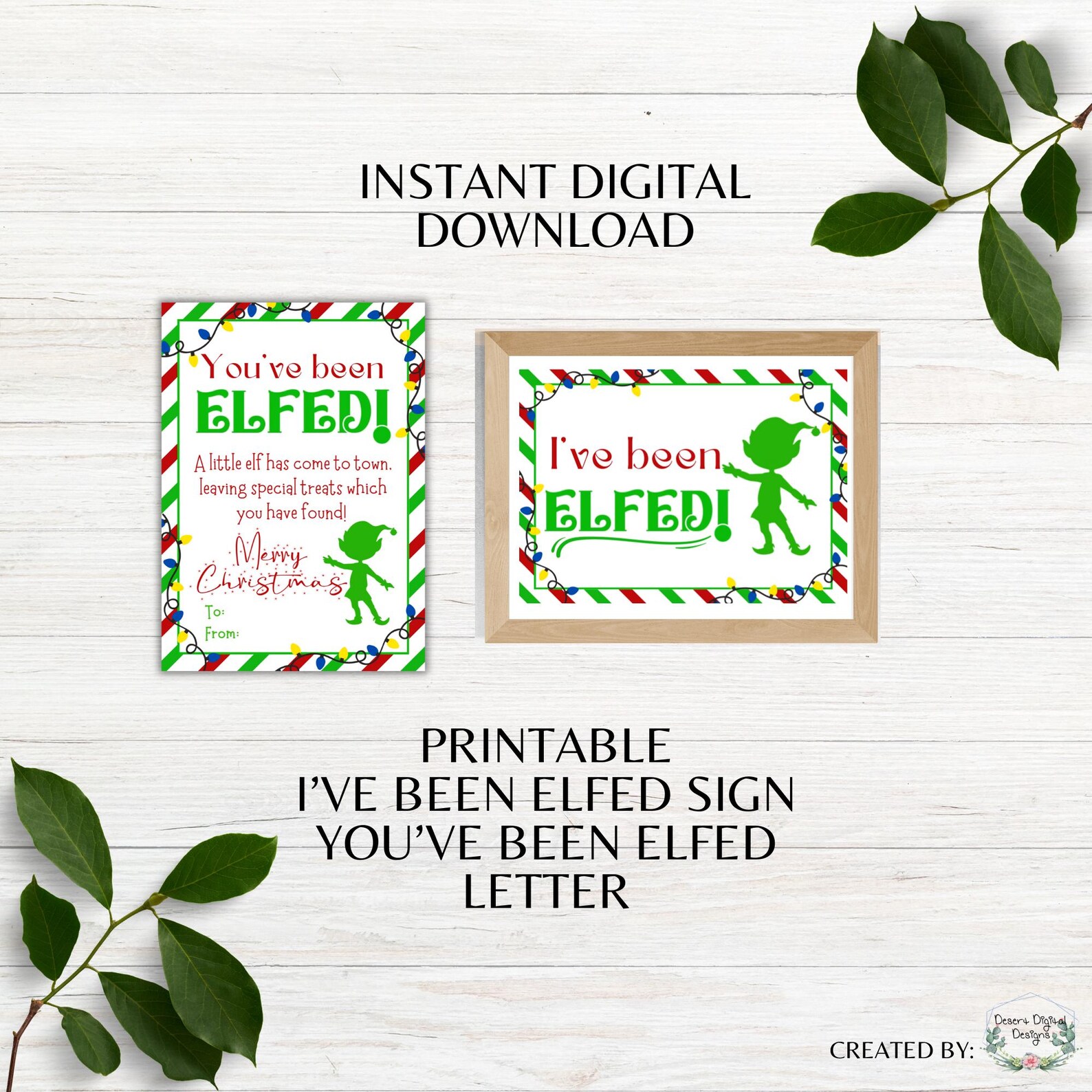 You've Been Elfed Printable Christmas Elf Sign and Letter You've Been ...