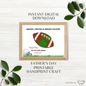 Daddy You're a Great Catch Printable Handprint Gift Happy Father's Day ...