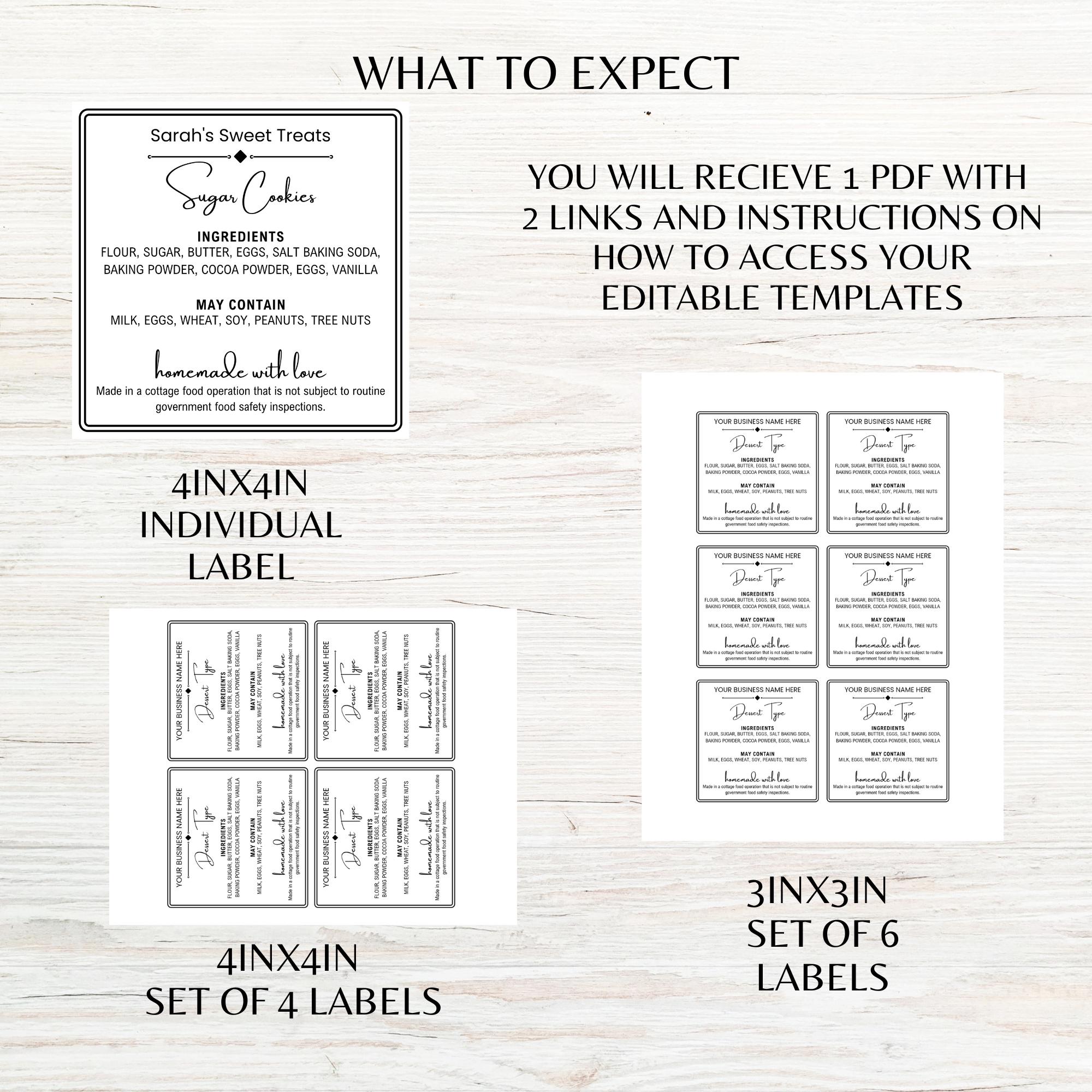 Cottage Law Editable Label Printable Food Label Sticker Editable ...