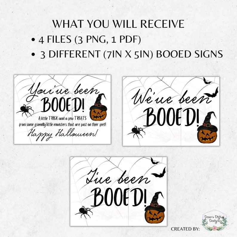 You've Been Booed Printable Set of 3 Halloween Booed Signs We've Been ...