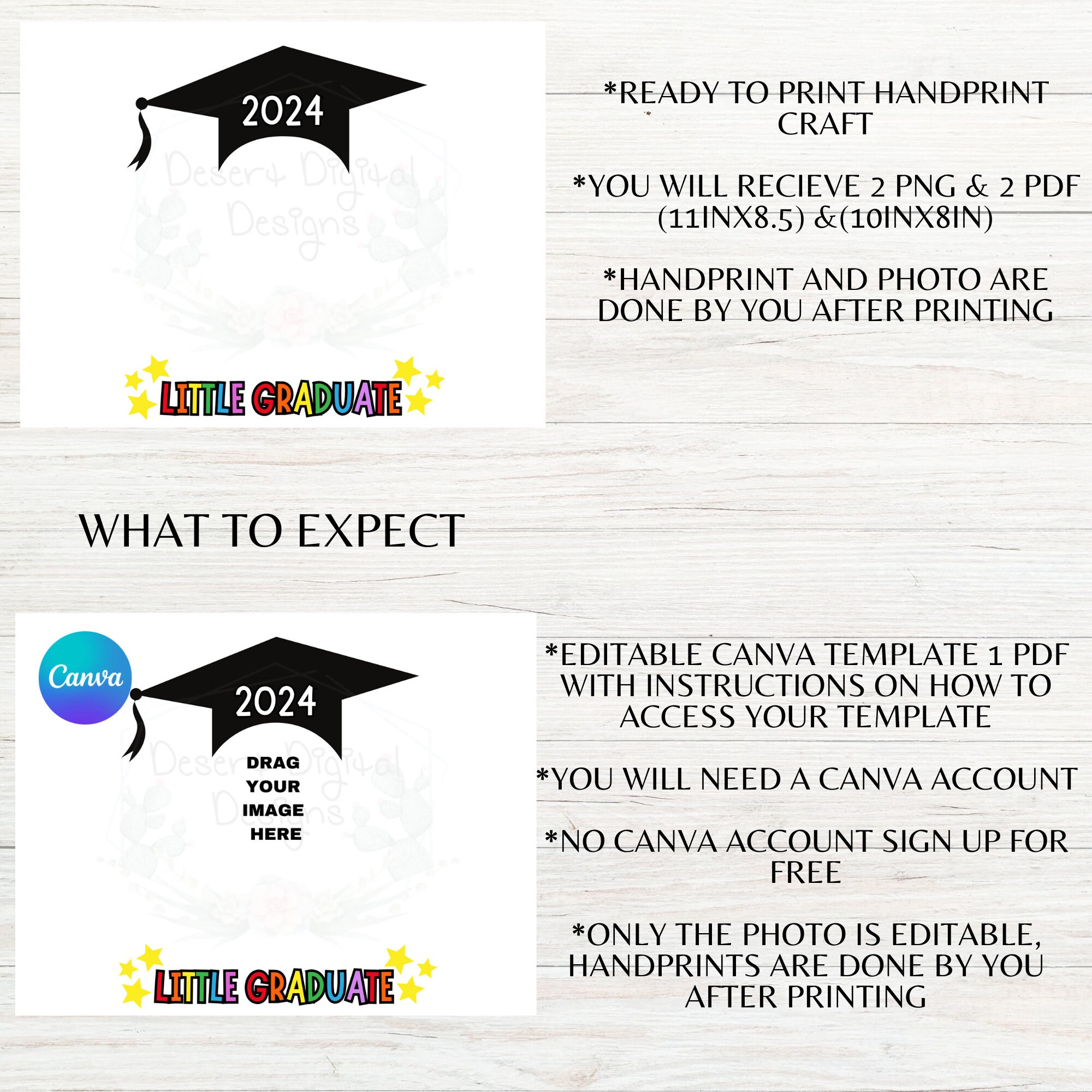 2024 Little Graduate Editable Photo Handprint Craft Printable 2024 ...