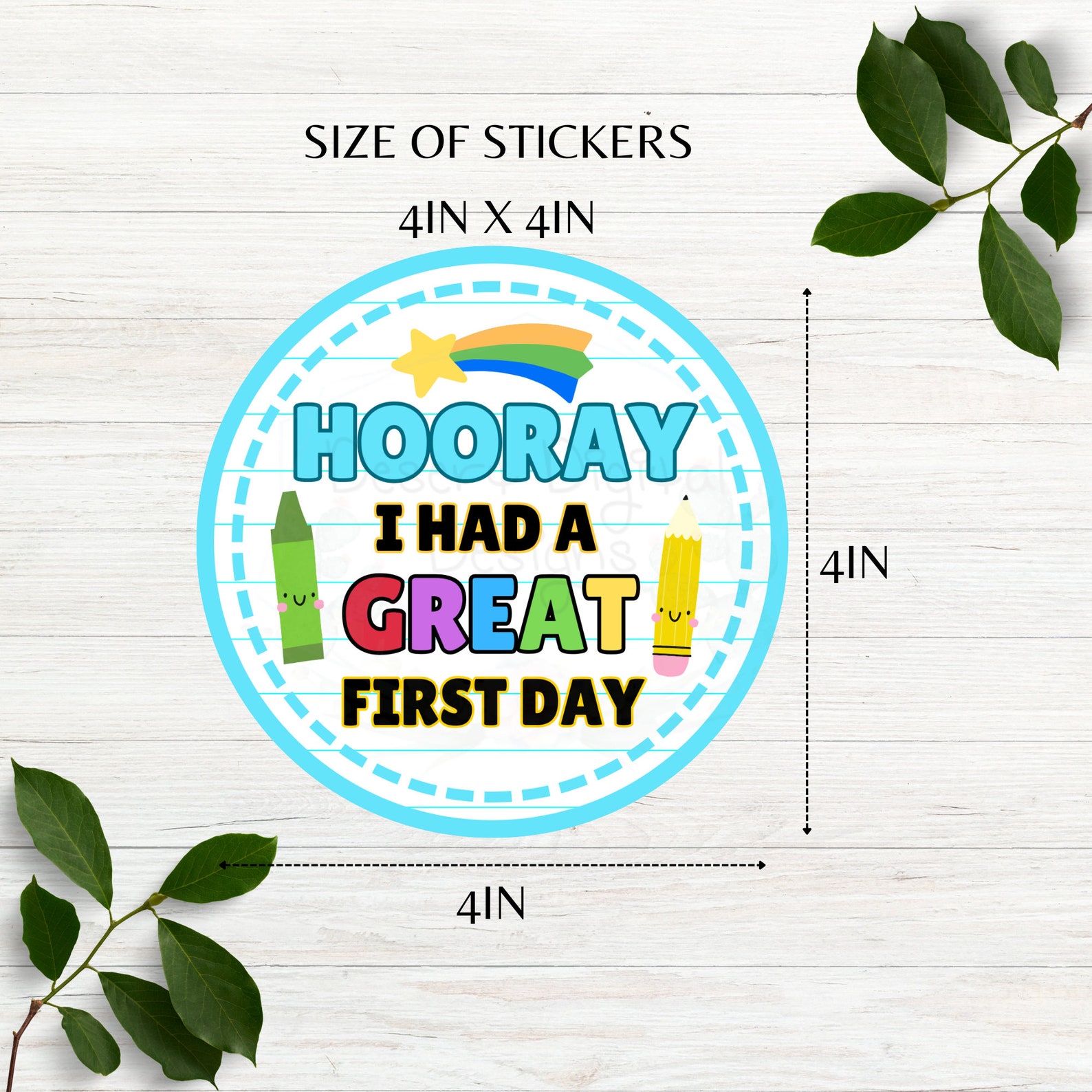 First Day of School Printable Set of 2 Stickers Tags Great First Day ...