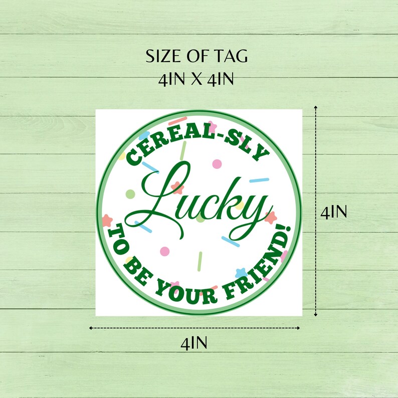 Cereal'sly Lucky Printable Cereal Label St. Patrick's Favor Tag or ...
