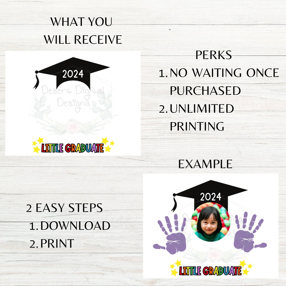 2024 Little Graduate Editable Photo Handprint Craft Printable 2024 ...