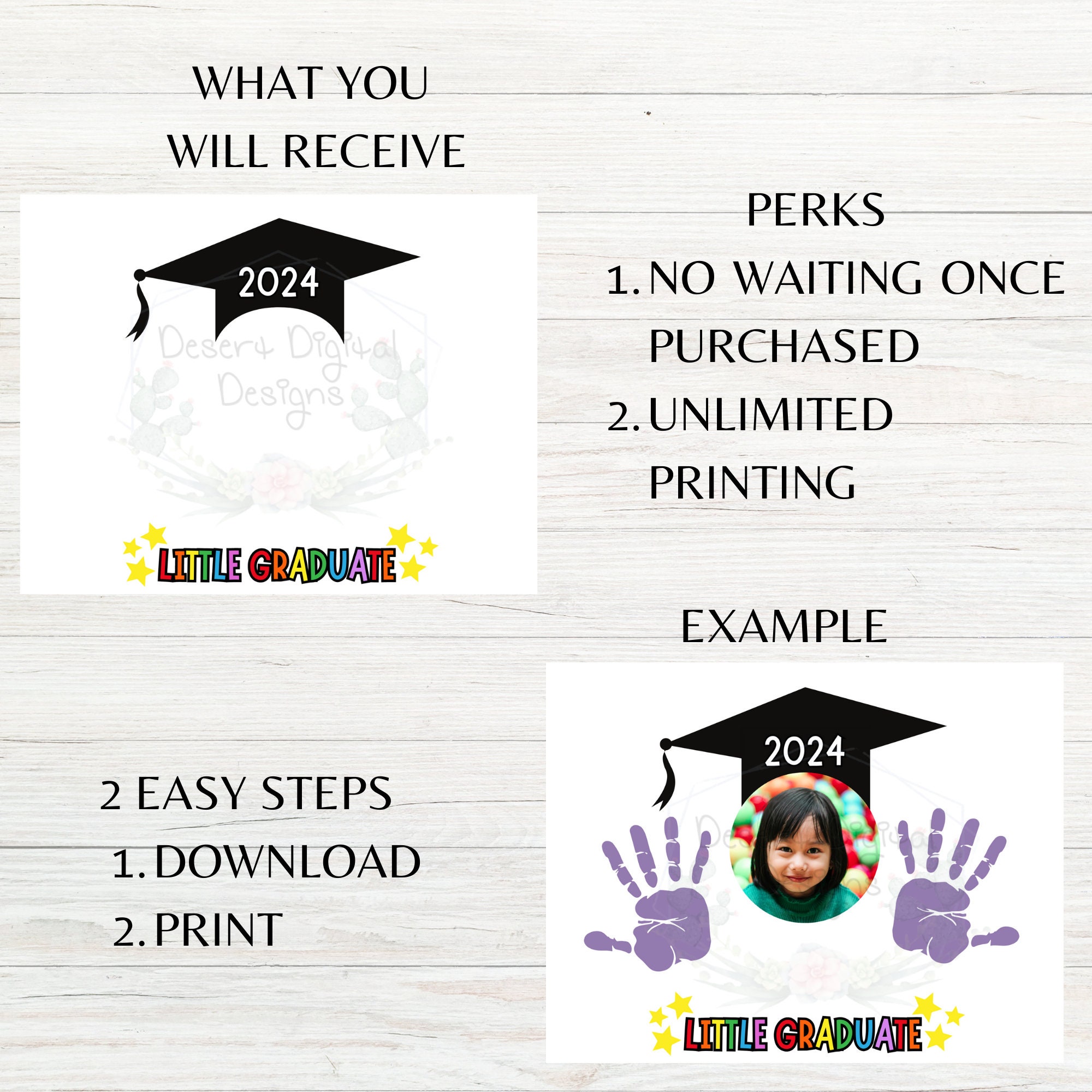 2024 Little Graduate Editable Photo Handprint Craft Printable 2024 ...