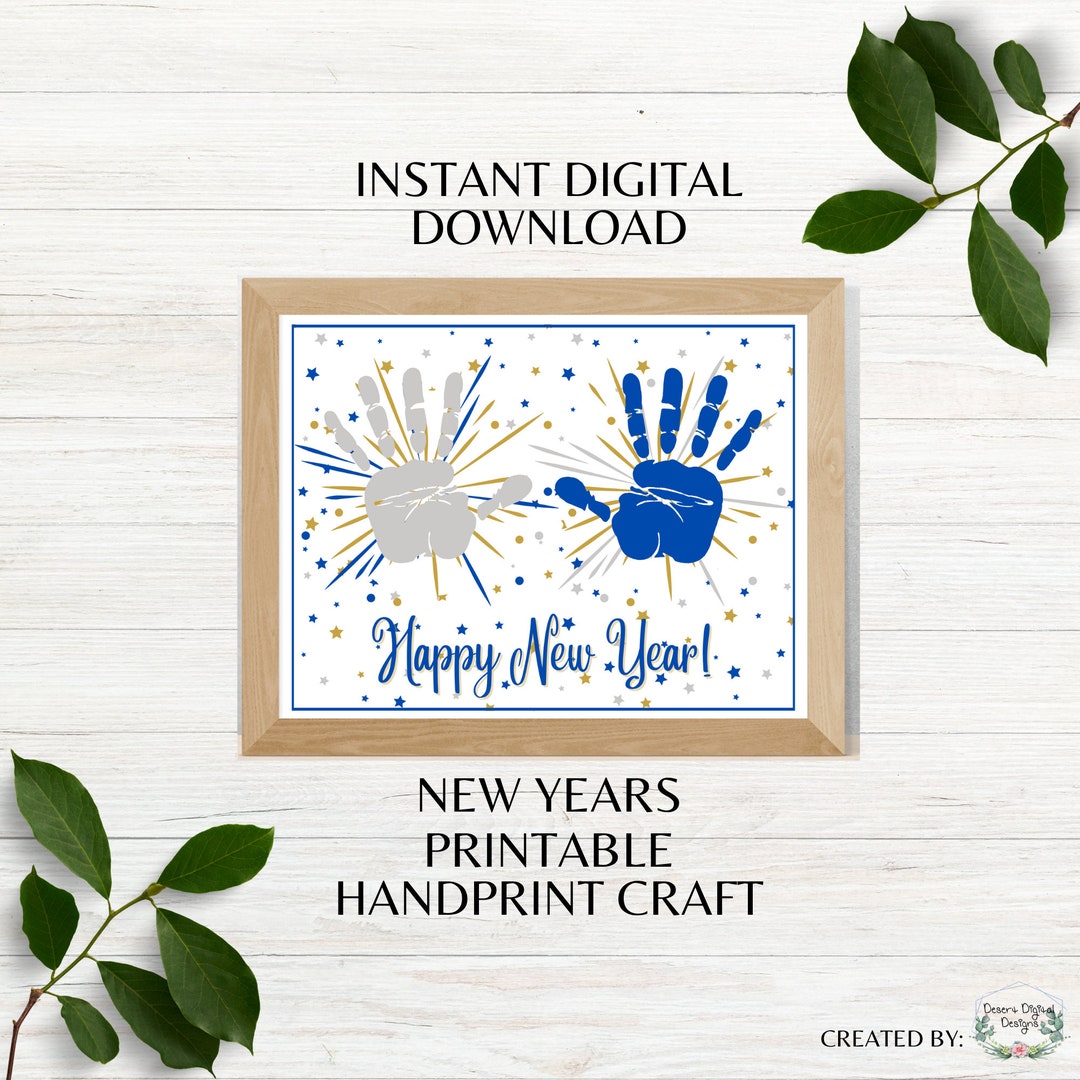 Happy New Year Printable Handprint Craft New Years Fireworks Handprint ...