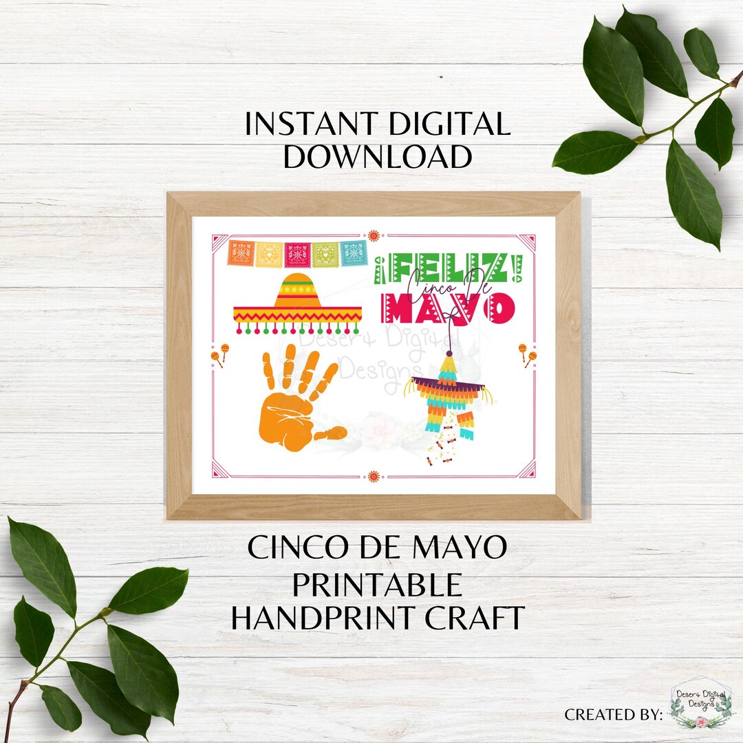 Cinco De Mayo Fiesta Handprint Craft Printable Feliz Cinco De Mayo ...