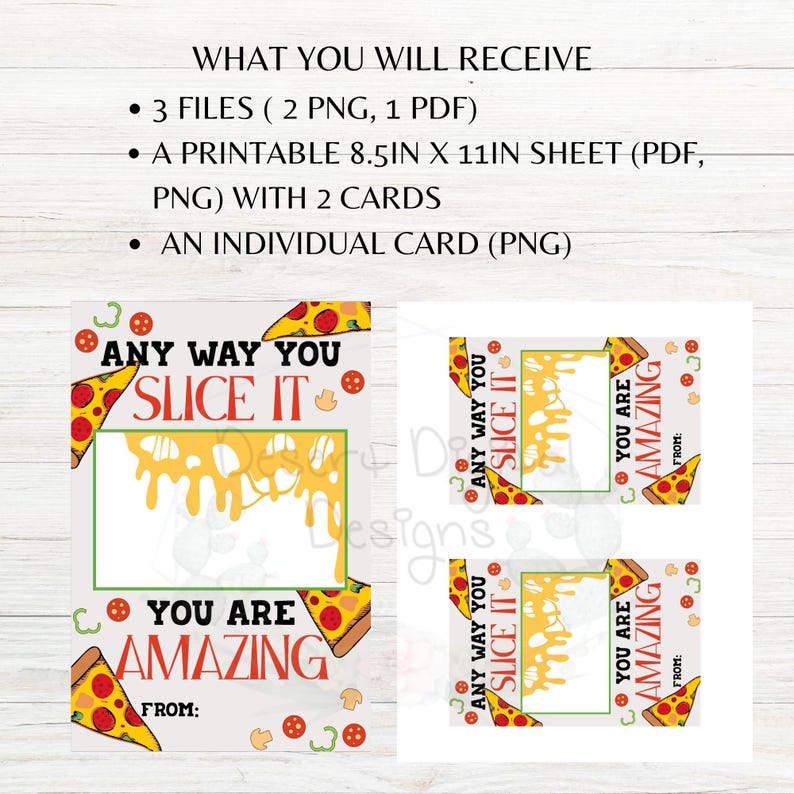 Any Way You Slice It Printable Pizza Themed Gift Card Holder Birthday ...