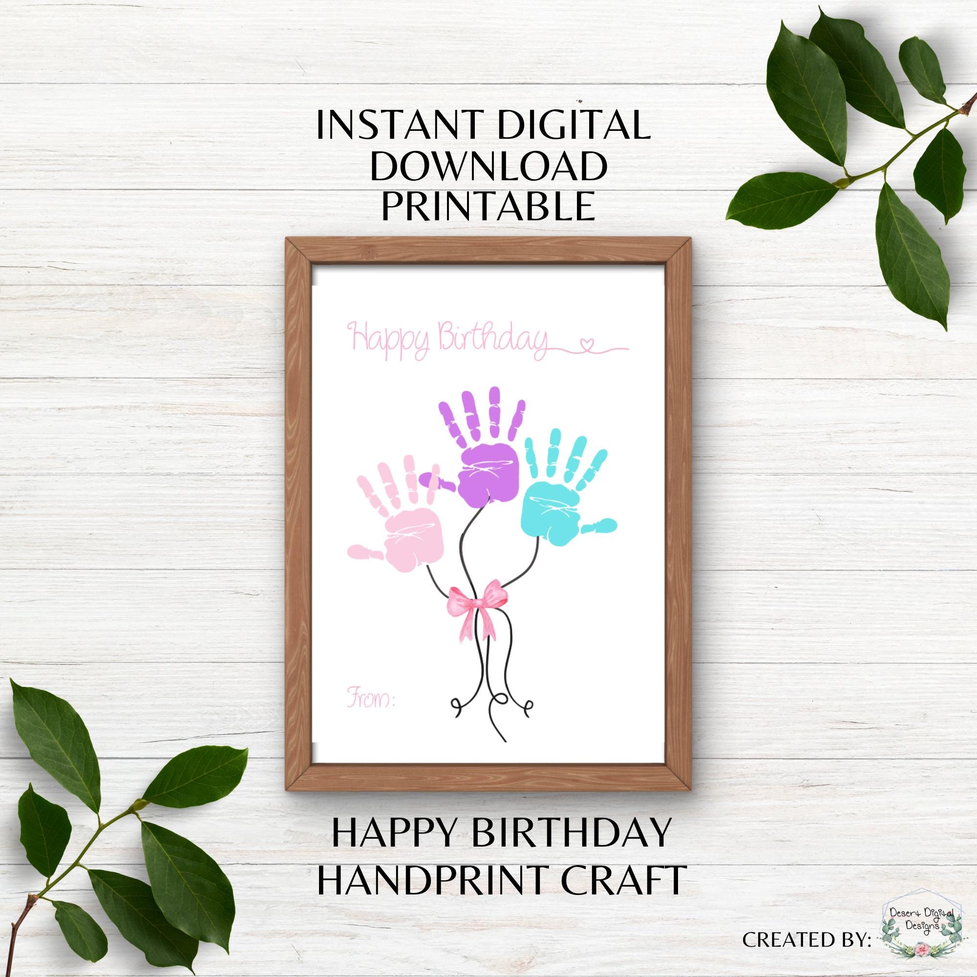 Happy Birthday Printable Balloons Handprint Art Handprint Craft ...