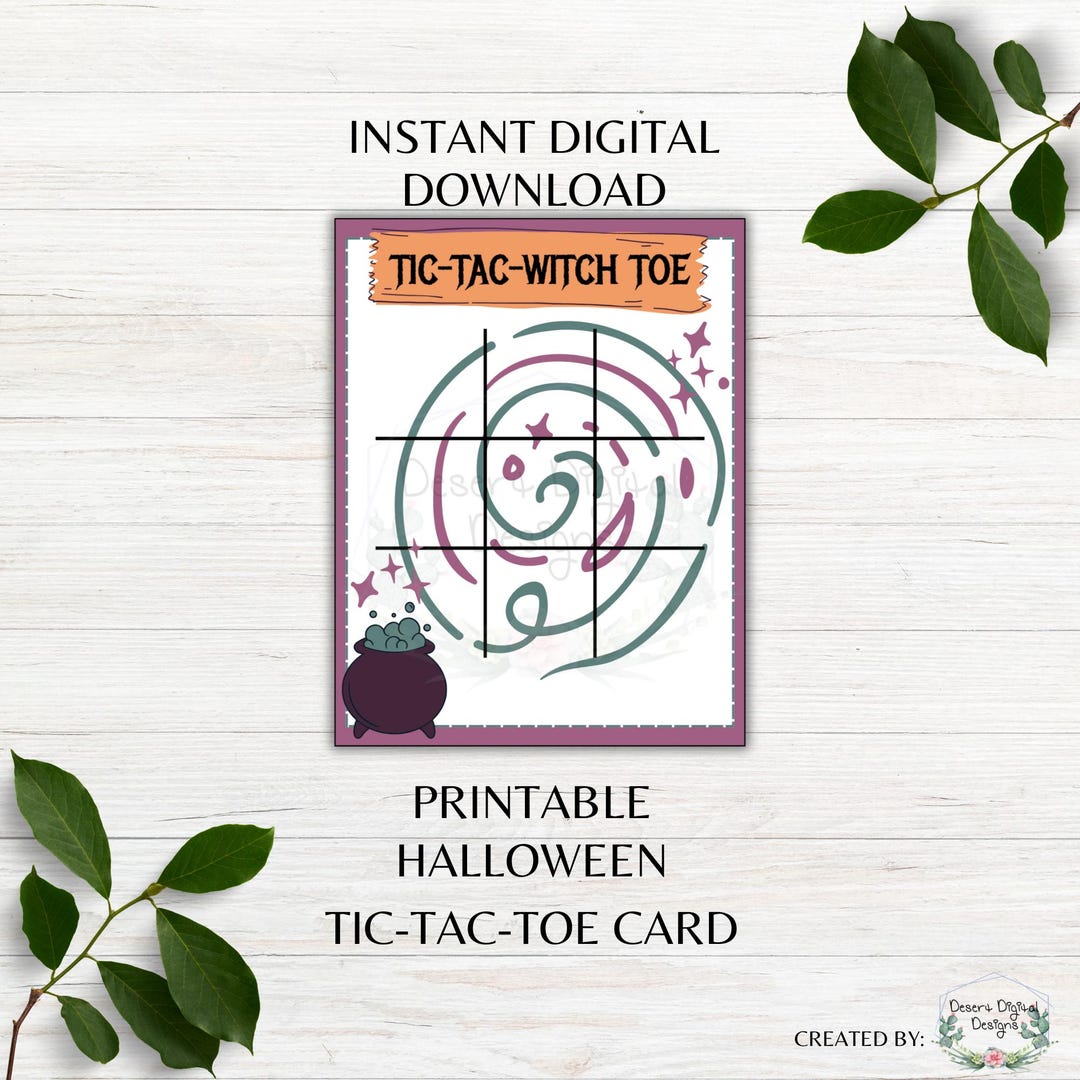 Halloween Tic-tac-witch Toe Printable Game Card Tic Tac Toe Halloween ...
