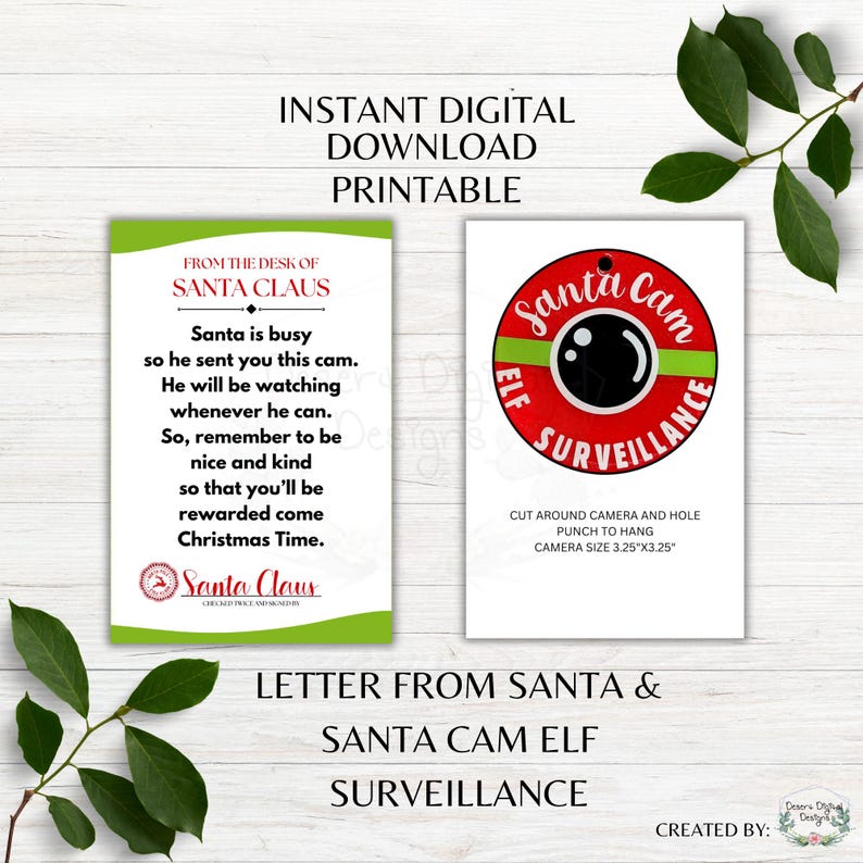 Letter From Santa and Santa Cam Printable Set Letter From Santa Bundle ...