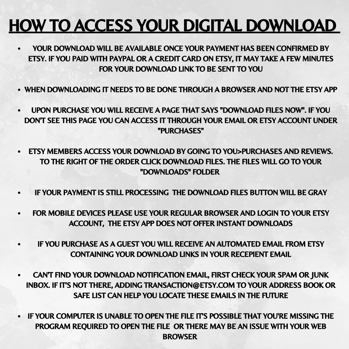 Printable Care Instruction Card Bundle Care Card Bundle Small Business ...