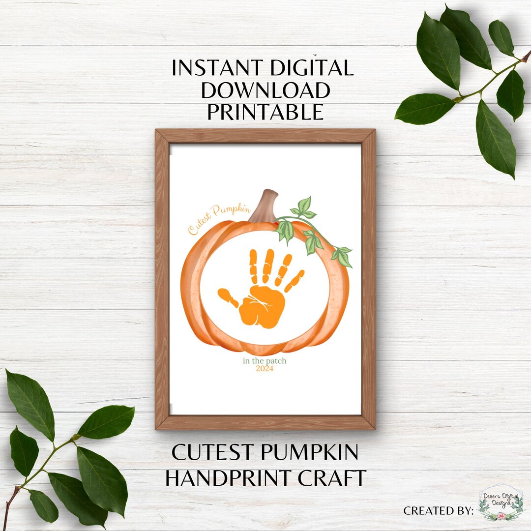 Cutest Pumpkin in the Patch Printable Handprint Craft Halloween 2024 ...