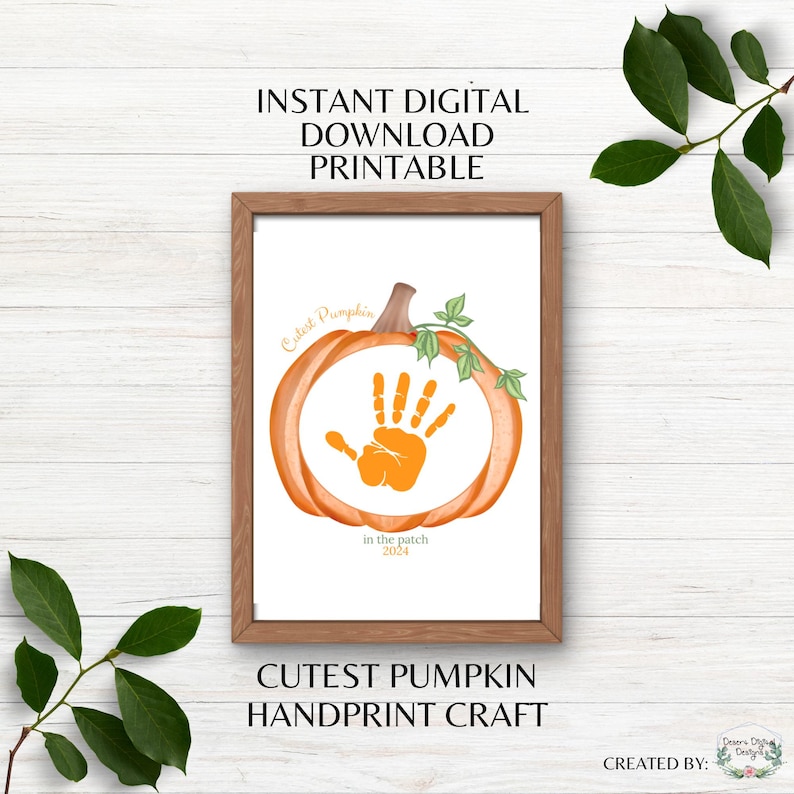 Cutest Pumpkin in the Patch Printable Handprint Craft Halloween 2024 ...