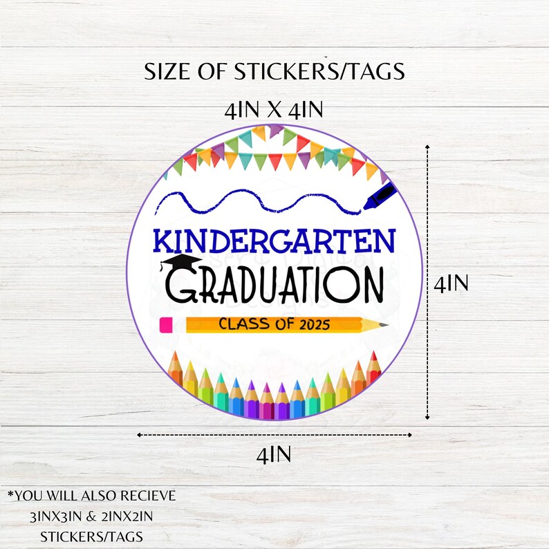 Kindergarten Graduation Tags Printable Class of 2025 Kindergarten ...