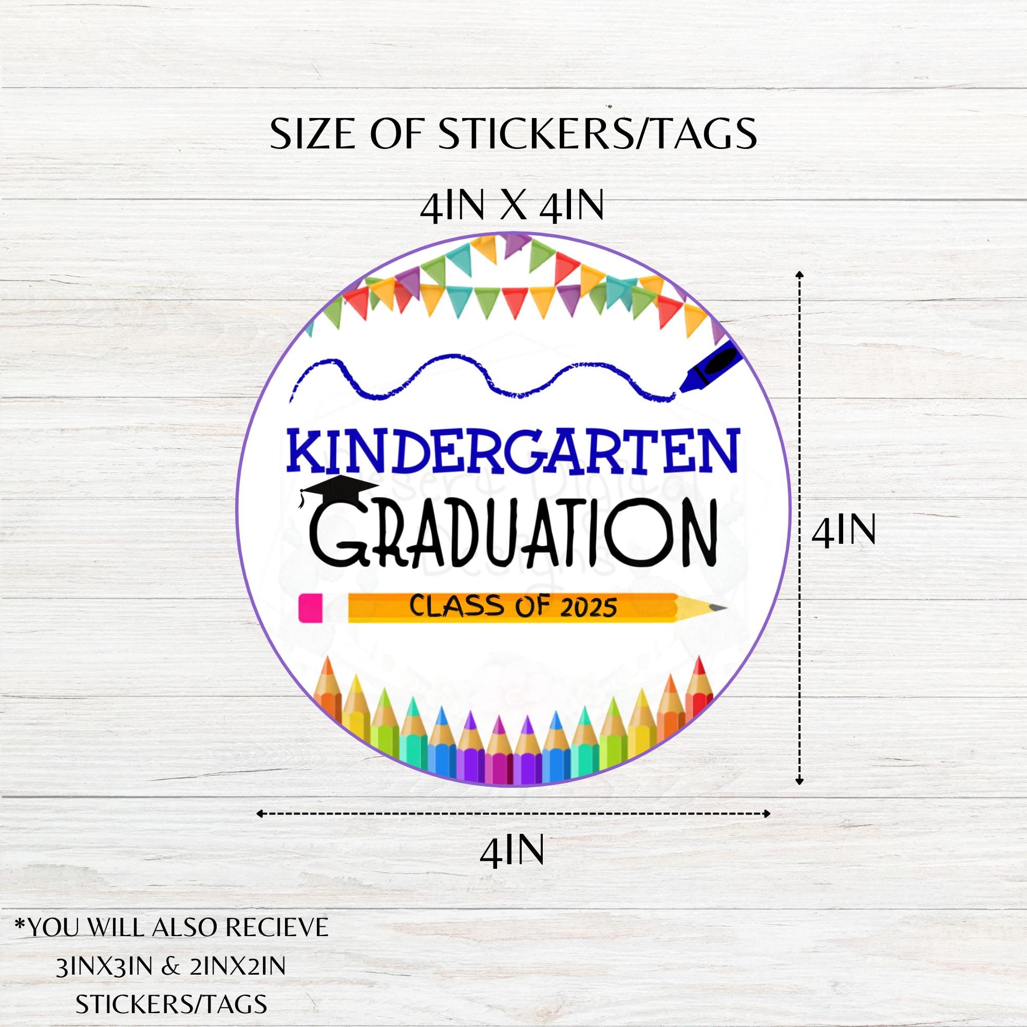 Kindergarten Graduation Tags Printable Class of 2025 Kindergarten ...