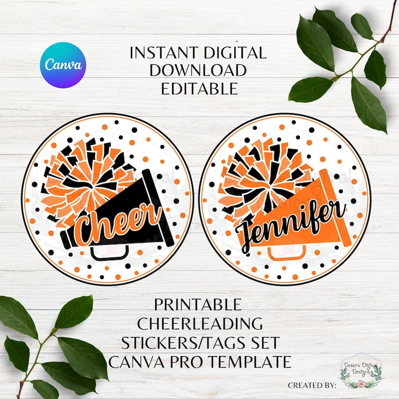 Cheer Template Canva Names - Etsy
