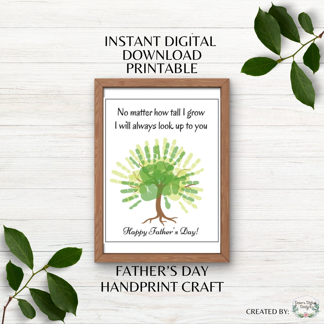 Printable Handprint Tree Art Father's Day Handprint Craft Grandfather ...