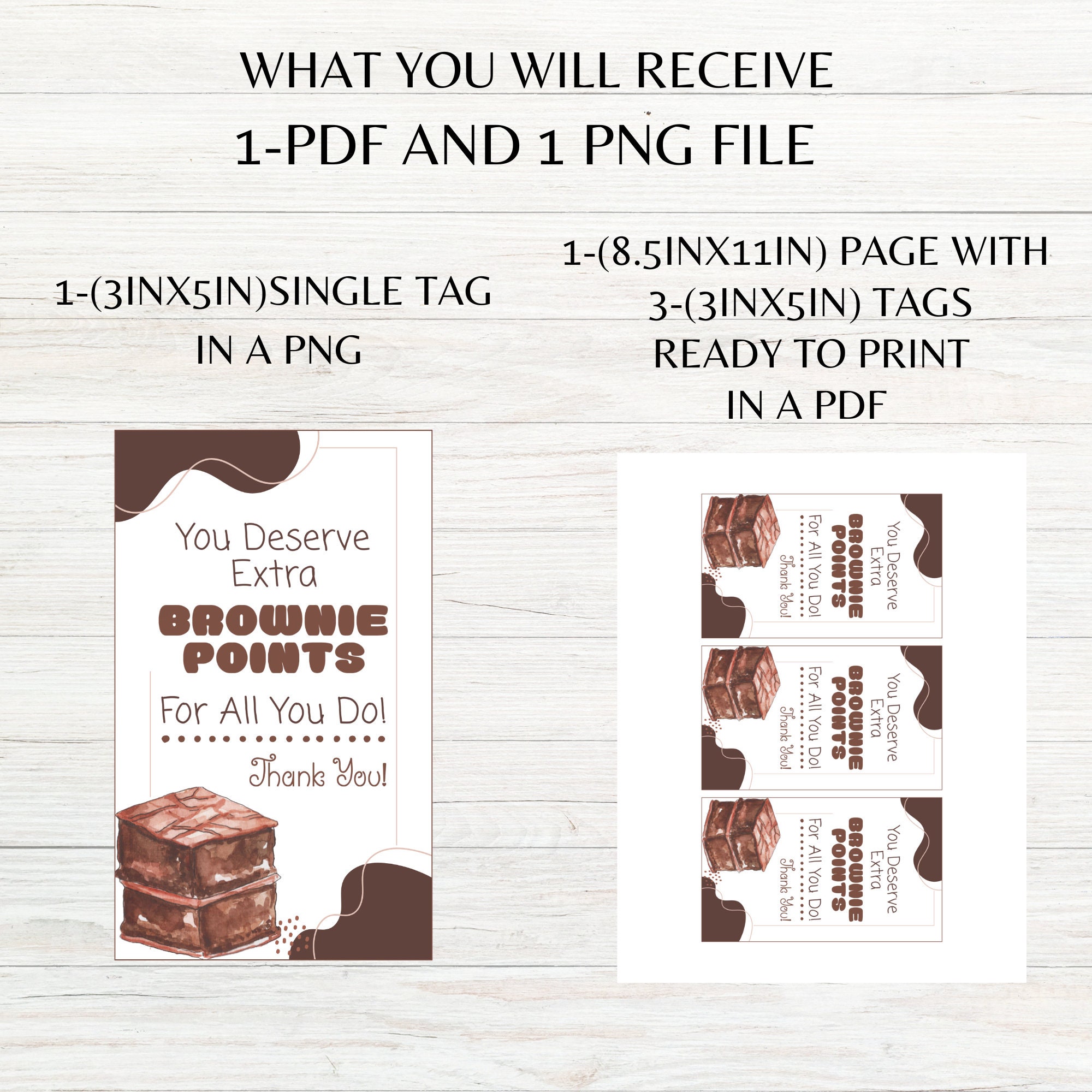 You Deserve Brownie Points for All You Do Printable Thank You Tag ...