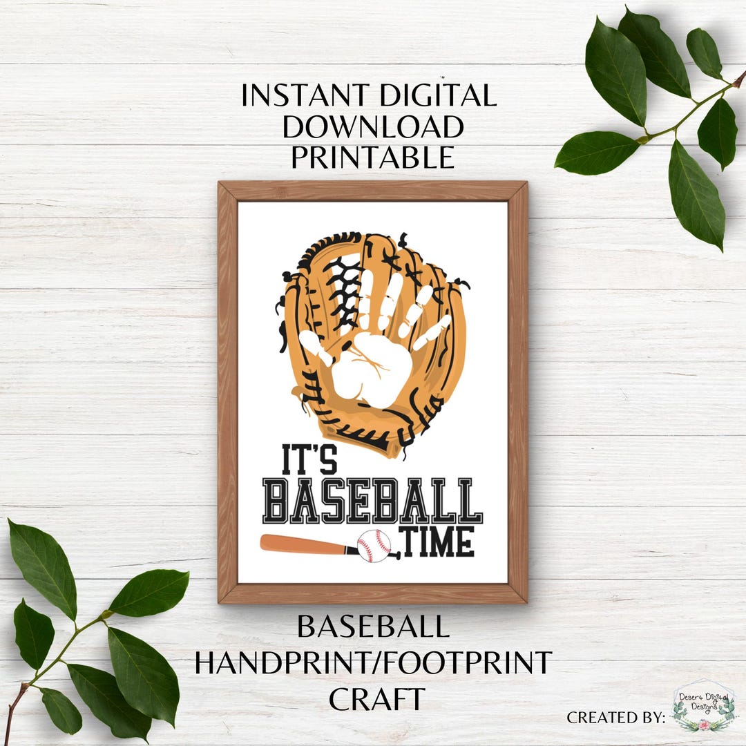 It's Baseball Time Printable Handprint Art Classroom Kids Paint Craft ...