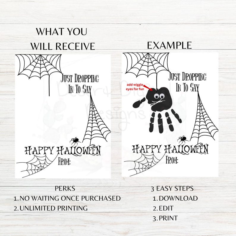 Halloween Spider Printable Handprint Craft Dropping in to Say Happy ...