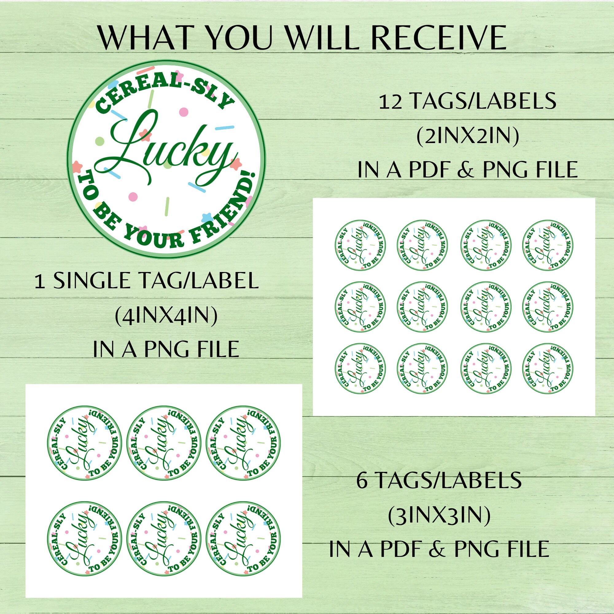 Cereal'sly Lucky Printable Cereal Label St. Patrick's Favor Tag or ...