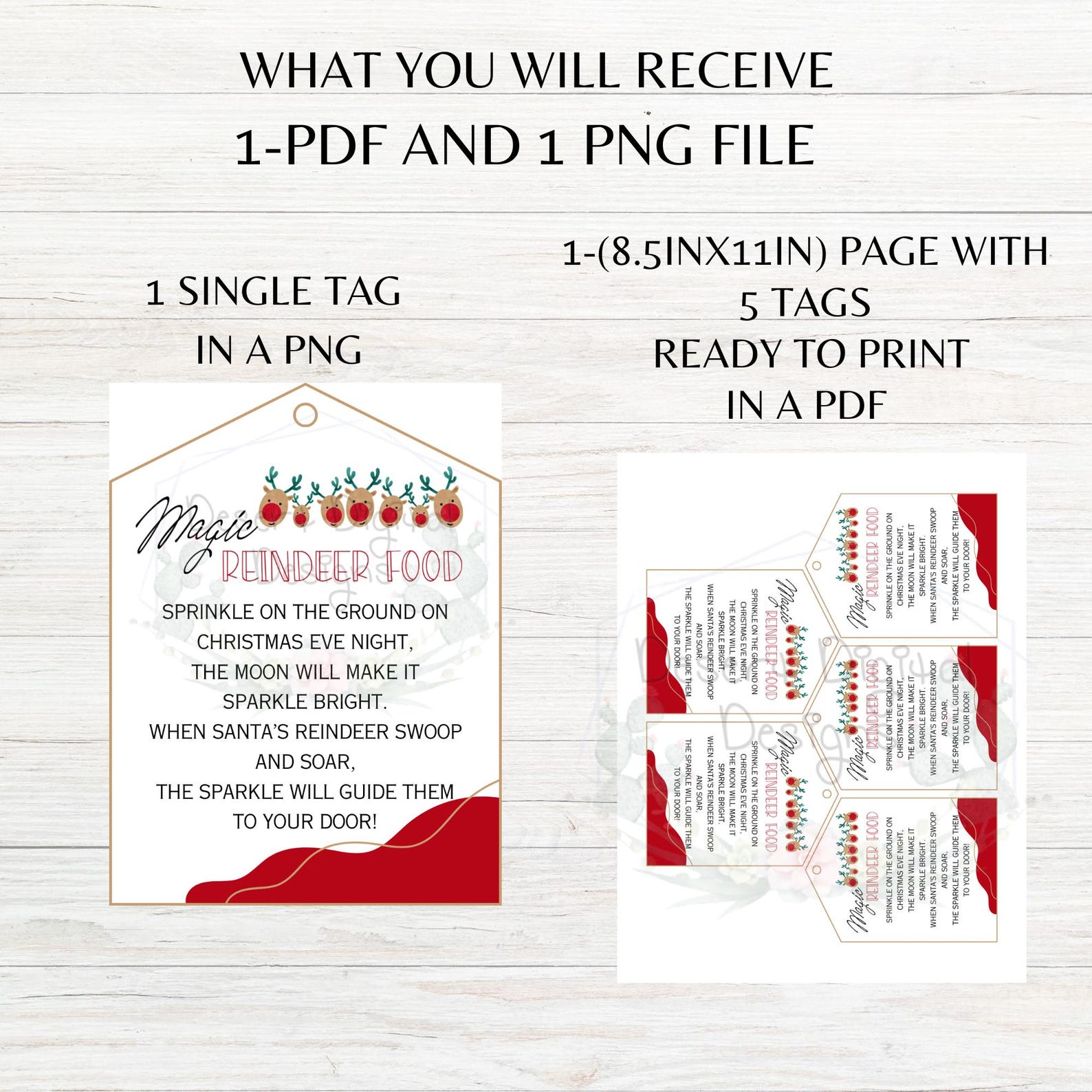 Magic Reindeer Food Tag Printable Reindeer Food Tags Christmas Eve ...