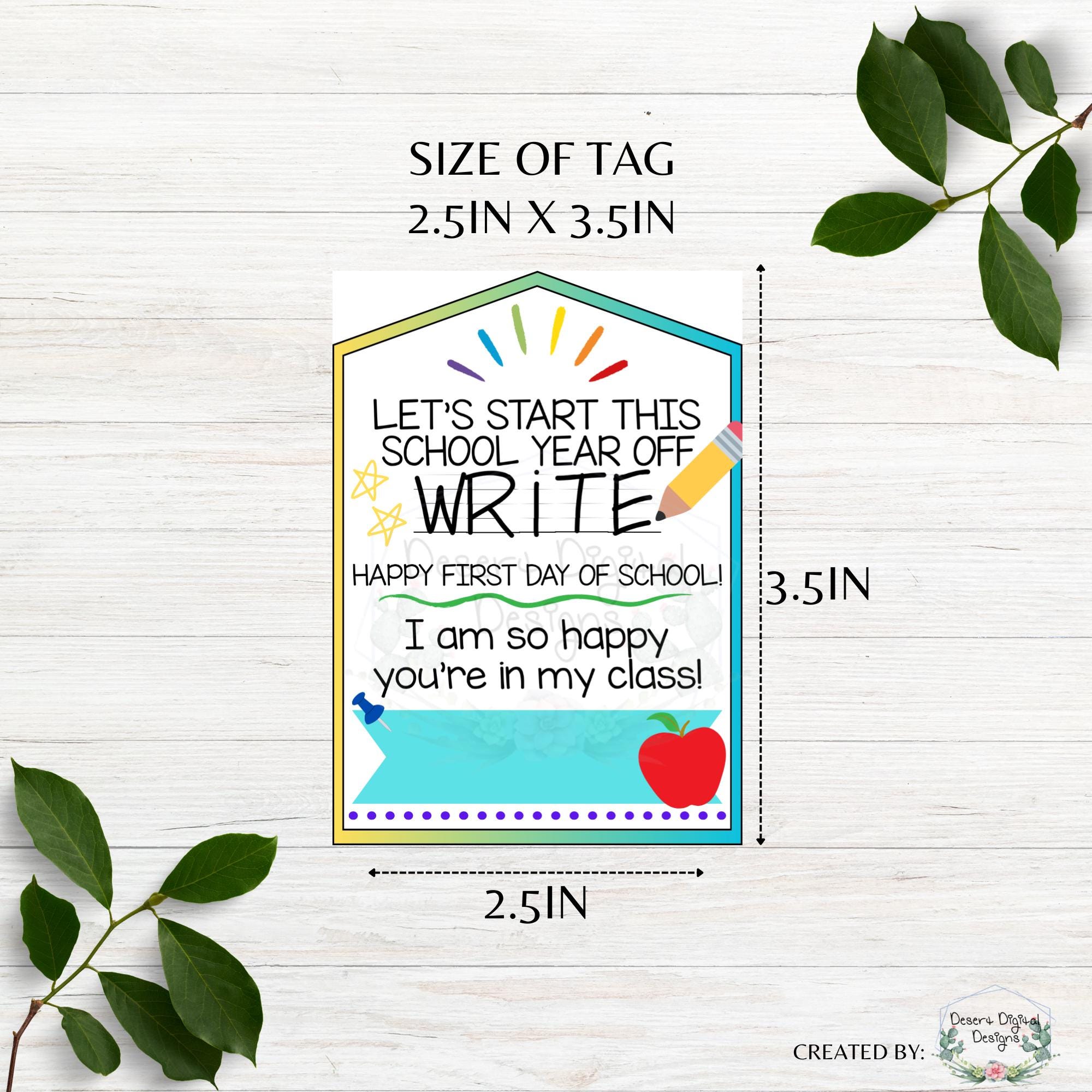 Printable Back to School Classroom Favor Tag Start the School Year ...