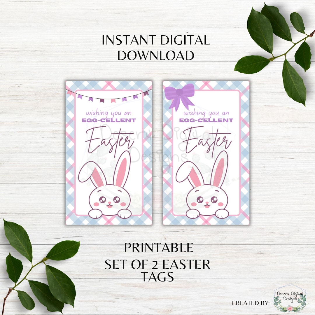 Easter Set of Printable Tags Wishing You an Egg-cellent Easter Favor ...