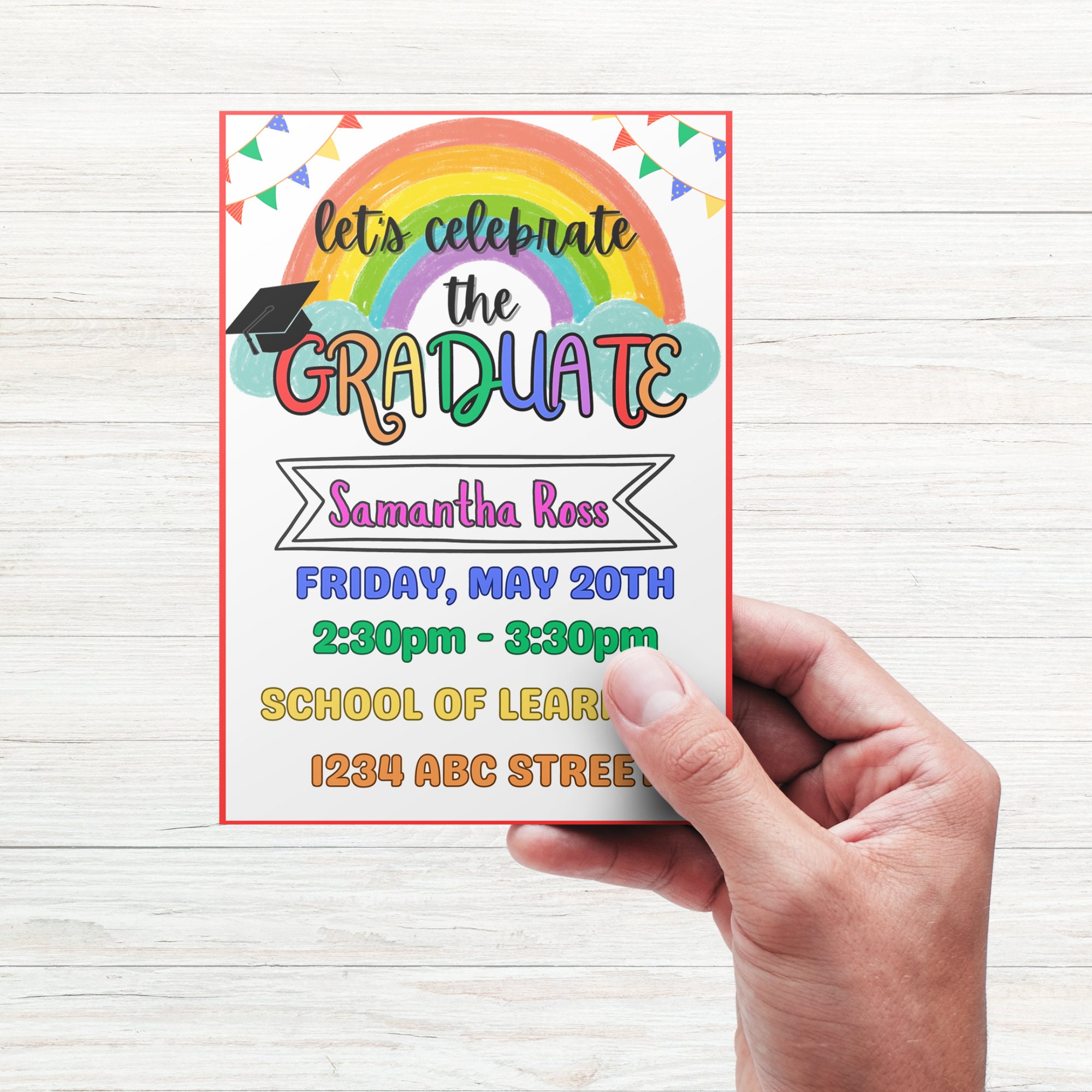 Kindergarten Editable Graduation Invitation Printable Kindergarten Grad ...