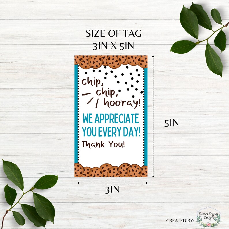 Chip Chip Hooray We Appreciate You Every Day Printable Thank You Tag ...