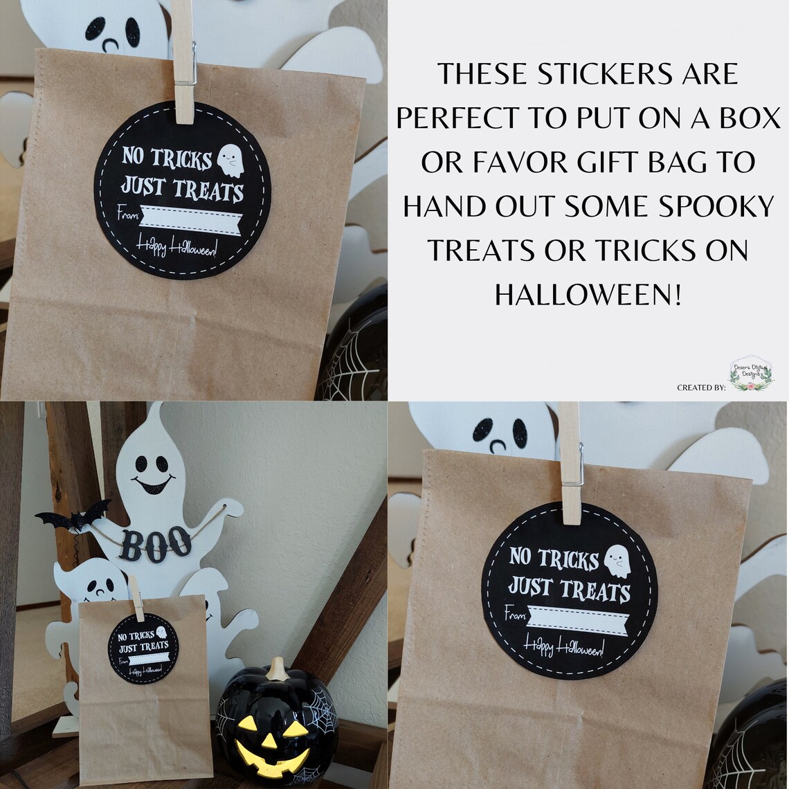No Tricks Just Treats Printable Halloween Sticker Happy Halloween ...