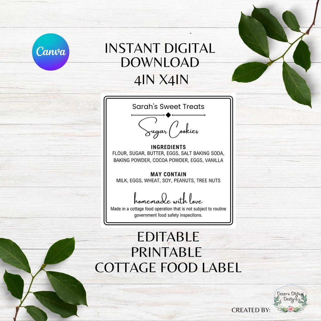 Cottage Law Editable Label Printable Food Label Sticker Editable ...