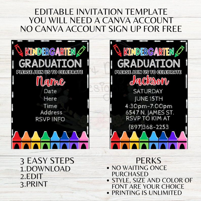 Pre-k to 5th Grade Graduation Invitation Printable 5th Grade Graduate ...