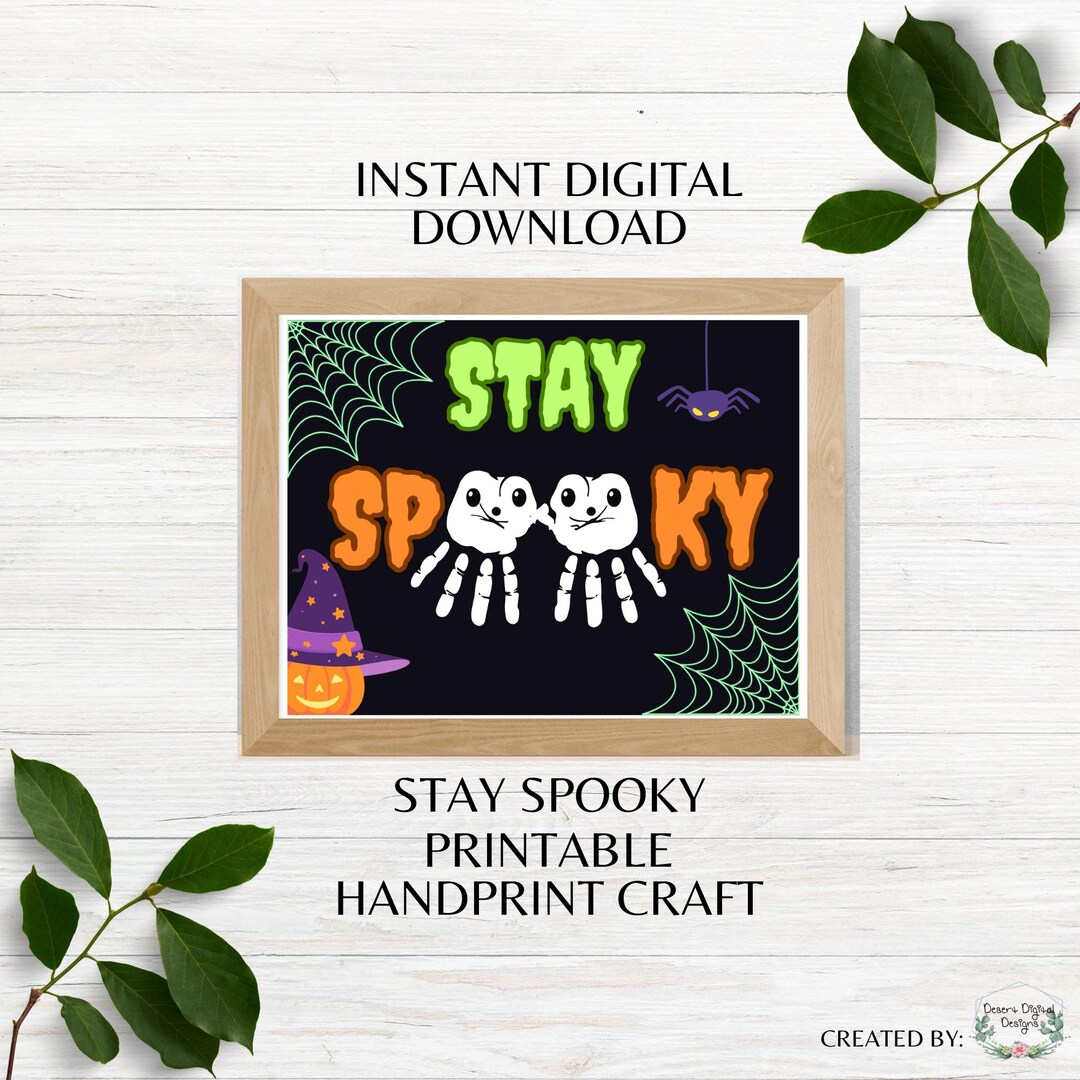 Stay Spooky Handprint Halloween Craft Printable October Kids Art ...