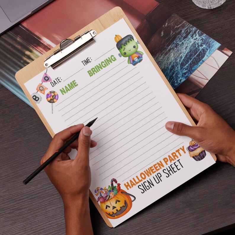 Halloween Party Sign up Sheet Printable Potluck Sign up Sheet Halloween ...