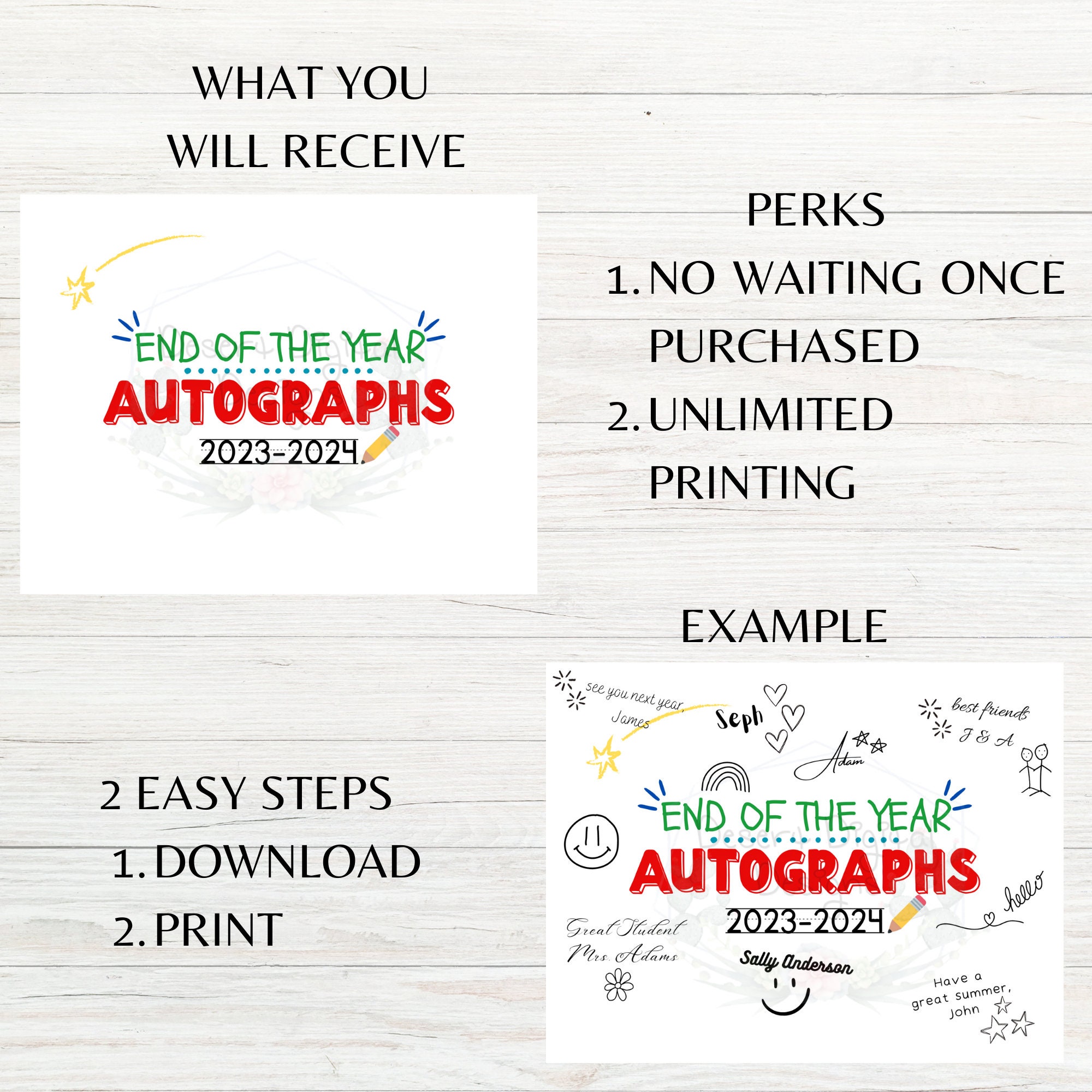 End of the Year Printable Autographs Sheet 2023-2024 Autographs Class ...